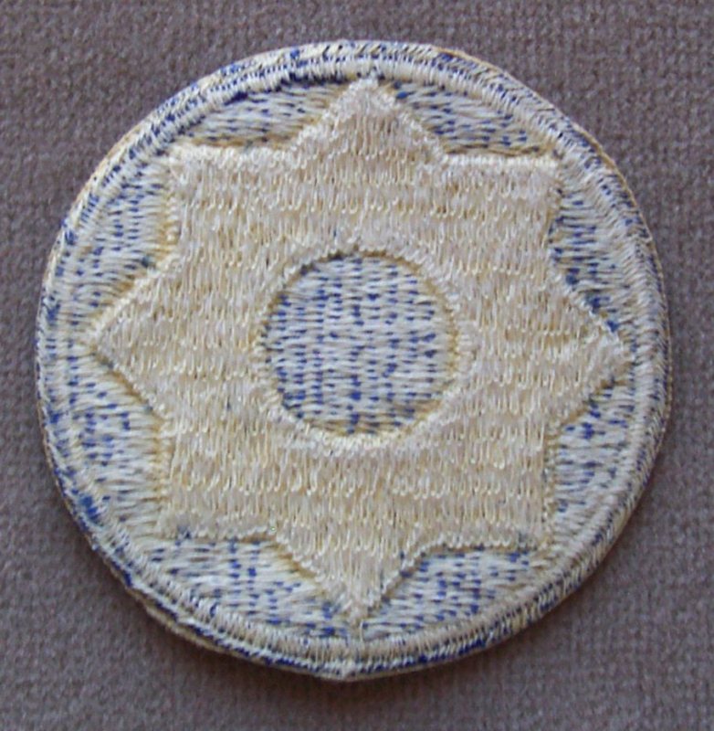 US Army 8th Service Command Full Color Cut Edge WW II Patch - New Old ...