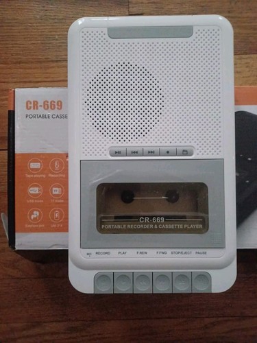 Portable Cassette Player/ Recorder/ Record to Cassettes/USB/SD Card CR ...