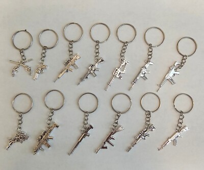 6 Pack Metal Military Gun Keychains, 6 Assorted Designs and Sizes | eBay