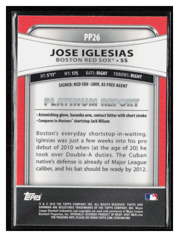 2010 Bowman Platinum #PP26 Jose Iglesias | eBay