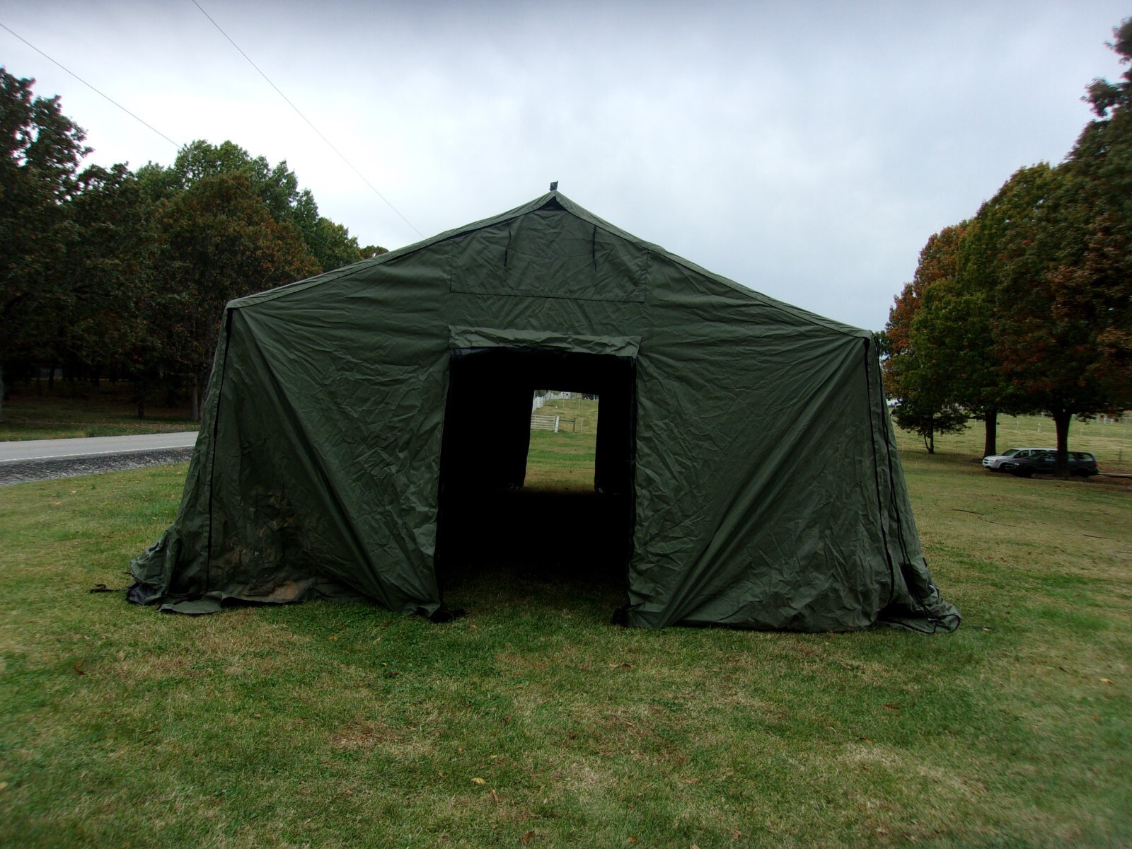 MILITARY TENT BASE- X 307 GREEN EASY UP 18' x 35' GARAGE HUNTING ...