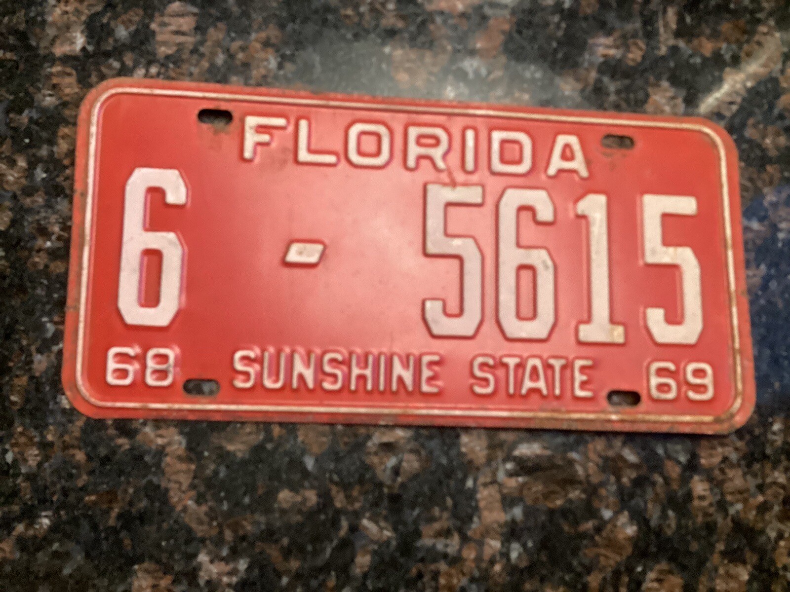 Florida License Plate 1968 1969 Palm Beach 6-5615 | eBay