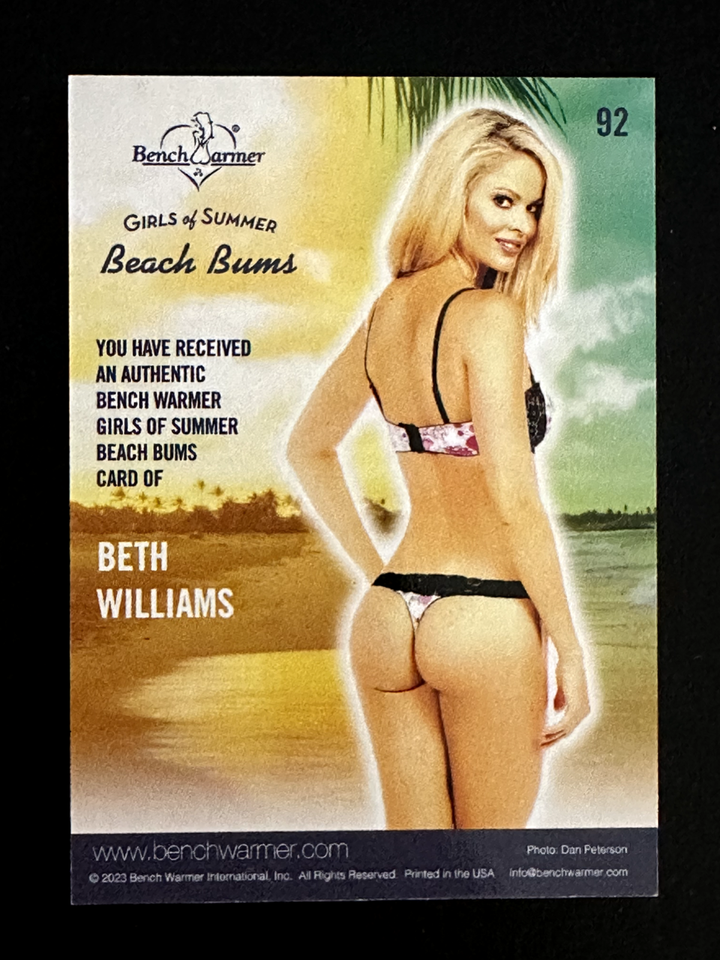 2023 Bench Warmer Girls Of Summer Beach Bums Bronze Foil Beth Williams 1/5 | eBay