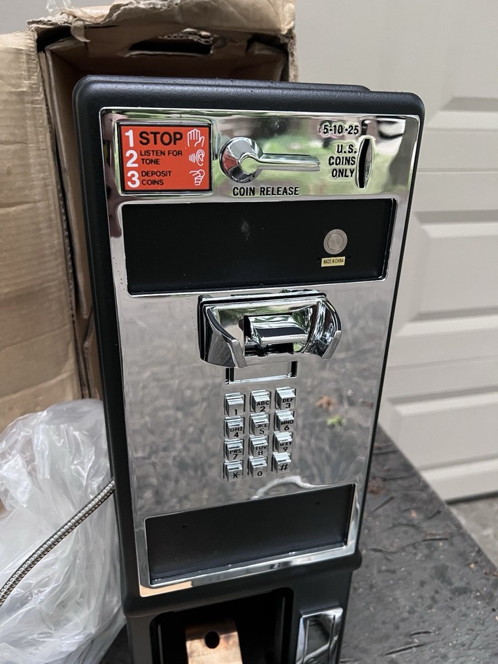 Vtg Phone Booth Coin Wall Payphone Push Button Telephone Bell Verizon New Nos | eBay