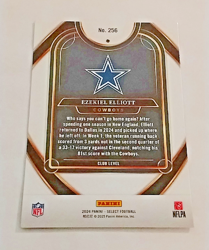 2024 Panini Select #256 Ezekiel Elliot Club Level Dallas Cowboys. N12 ...