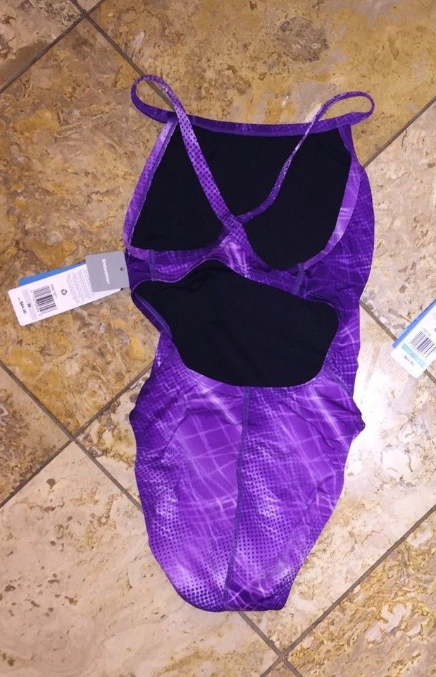 Speedo Purple One-Piece Swimsuit Women's Endurance+ Ice Flow Drill Back ...