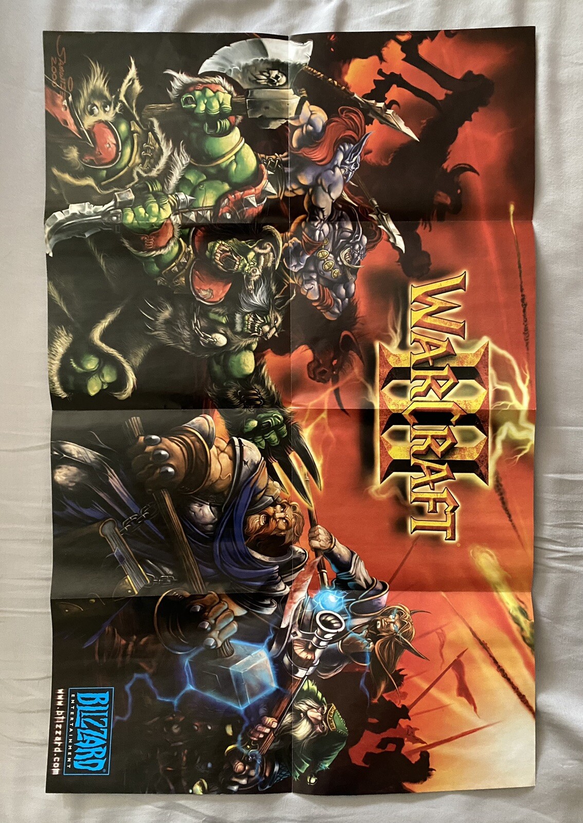 Warcraft III Poster 2000 Blizzard Entertainment Product Catalog HTF | eBay