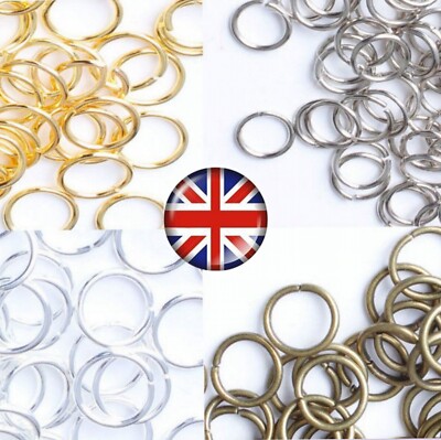 SINGLE BRONZE SILVER & GOLD COLOUR JUMP RINGS 4mm 5mm 6mm 7mm 8mm 10mm ...