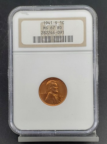 1941 S 1c NGC MS67 RD RED Lincoln Wheat Cent Penny Gem BU Certified | eBay