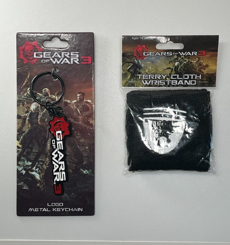 NECA 2011 / GEARS OF WAR 3 / LOGO METAL KEYCHAIN & TERRY CLOTH ...
