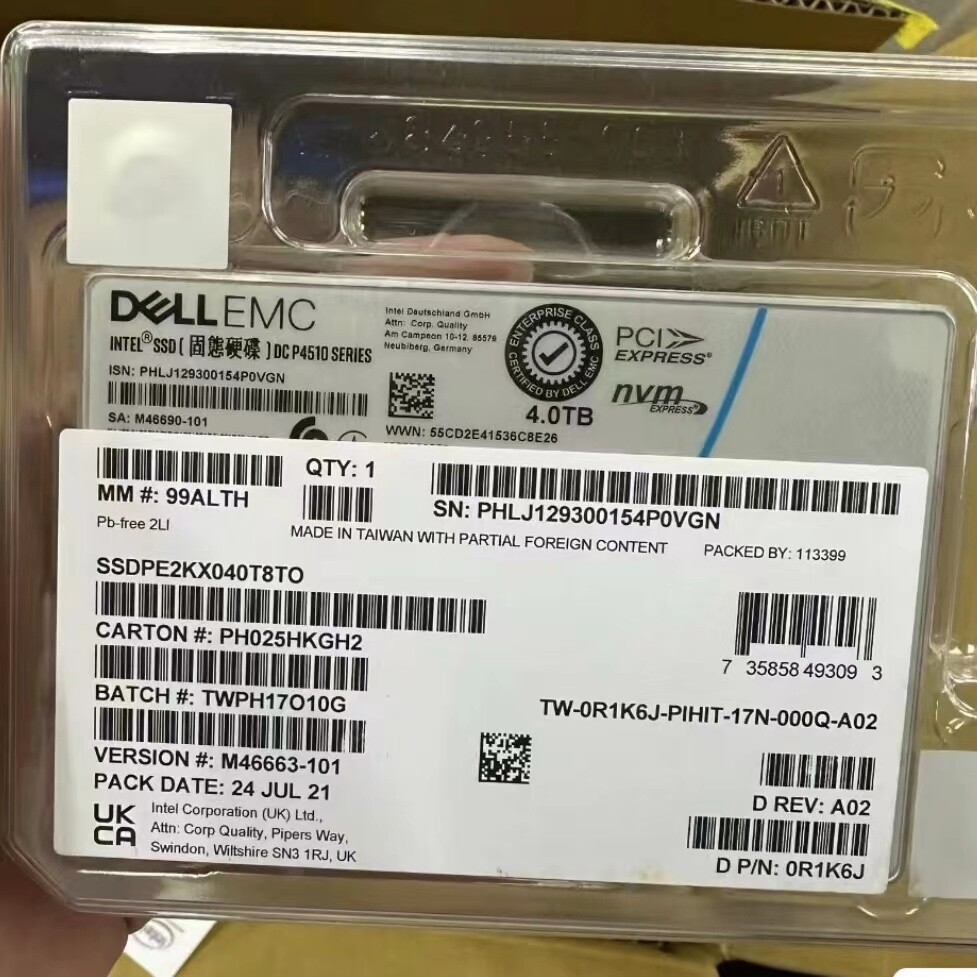 Intel P4510 4TB NVME U.2 SSD SSDPE2KX040T8TO Solid State Drive | eBay