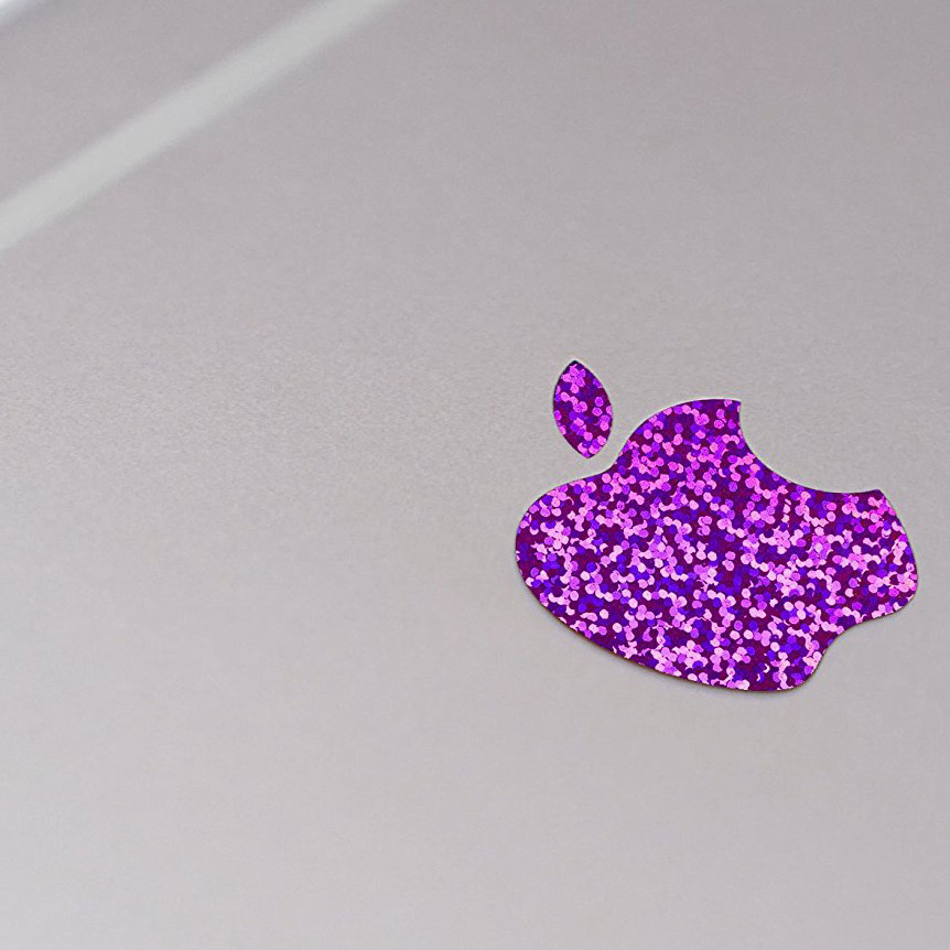 Purple Glitter Color Changer Overlay for Apple iPhone X Logo Vinyl ...