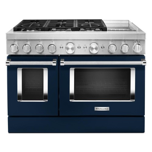 KitchenAid Ink Blue 48'' Commercial-Style Dual Fuel Range w/Griddle ...