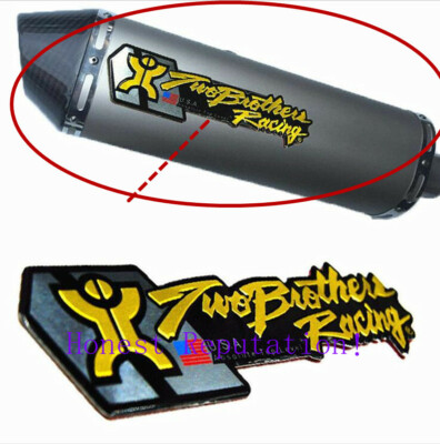 Motorcycle Exhaust Pipe Sticker Heat-resistant Two Brother Emblem Raing ...
