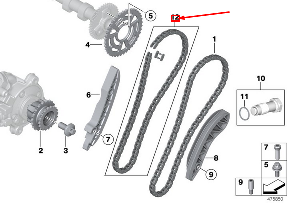BMW 1 F20 Timing Chain Repair Kit 11318590950 Genuine for sale online ...