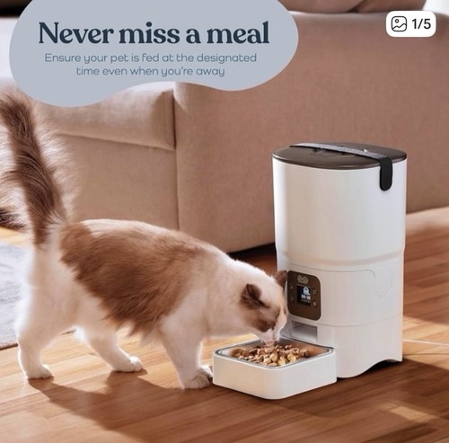 Smart Automatic Cat Feeder - 6-L Capacity - LCD Screen - Portion ...