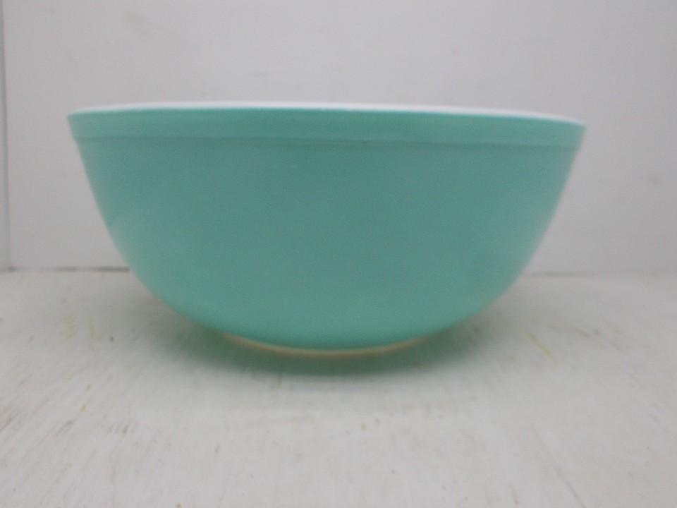 Vintage Pyrex 404 Large 10" Nesting Mixing Bowl TURQUOISE color 4 Qt ...