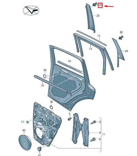 VW TOUAREG 7P Rear Door Window Frame Trim Spreader Rivet 7P6839829 NEW ...