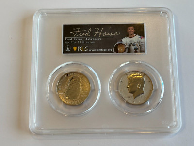 2019 S 50c Apollo 11 50th Anniversary 2 pc Set PCGS PF PR 70 Fred Haise ...