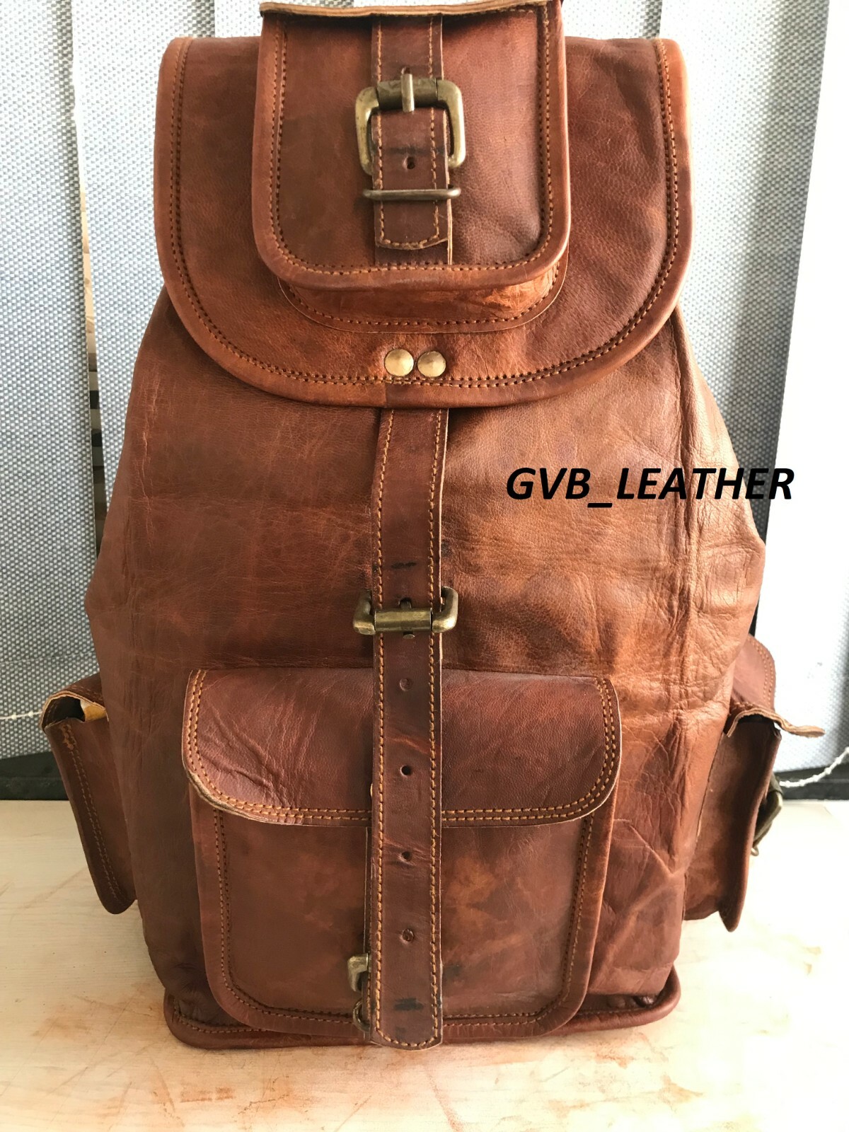 Sale-Vintage Leather Backpack Men Messenger Brown Shoulder Laptop ...