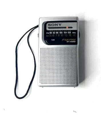 Sony ICF- S10MK2 FM / AM PORTABLE-- Pocket Radio - Silver Tested | eBay