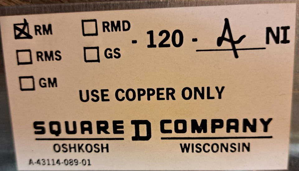 Square D Power Ground Module RM-120-4NI - Class 4820 - *NIB* | eBay