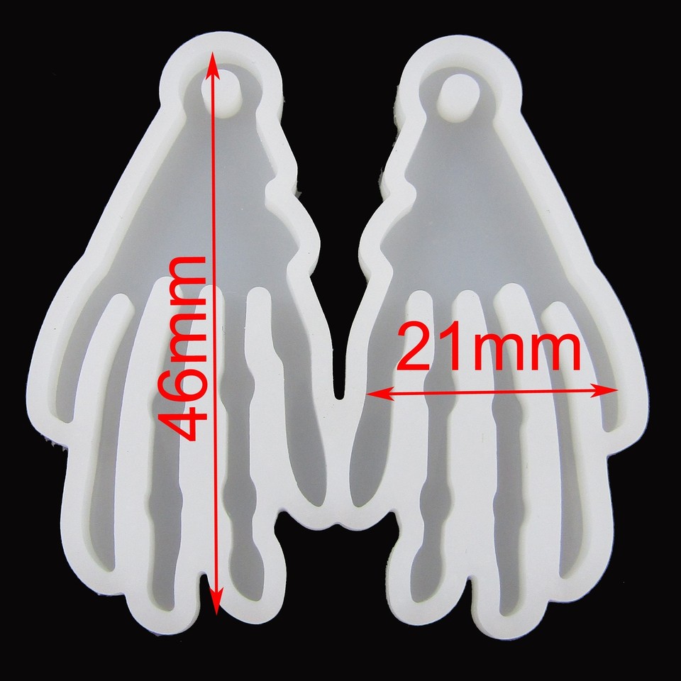 Skeleton Hands Halloween Pendant Silicone Casting Mould for Epoxy Resin ...