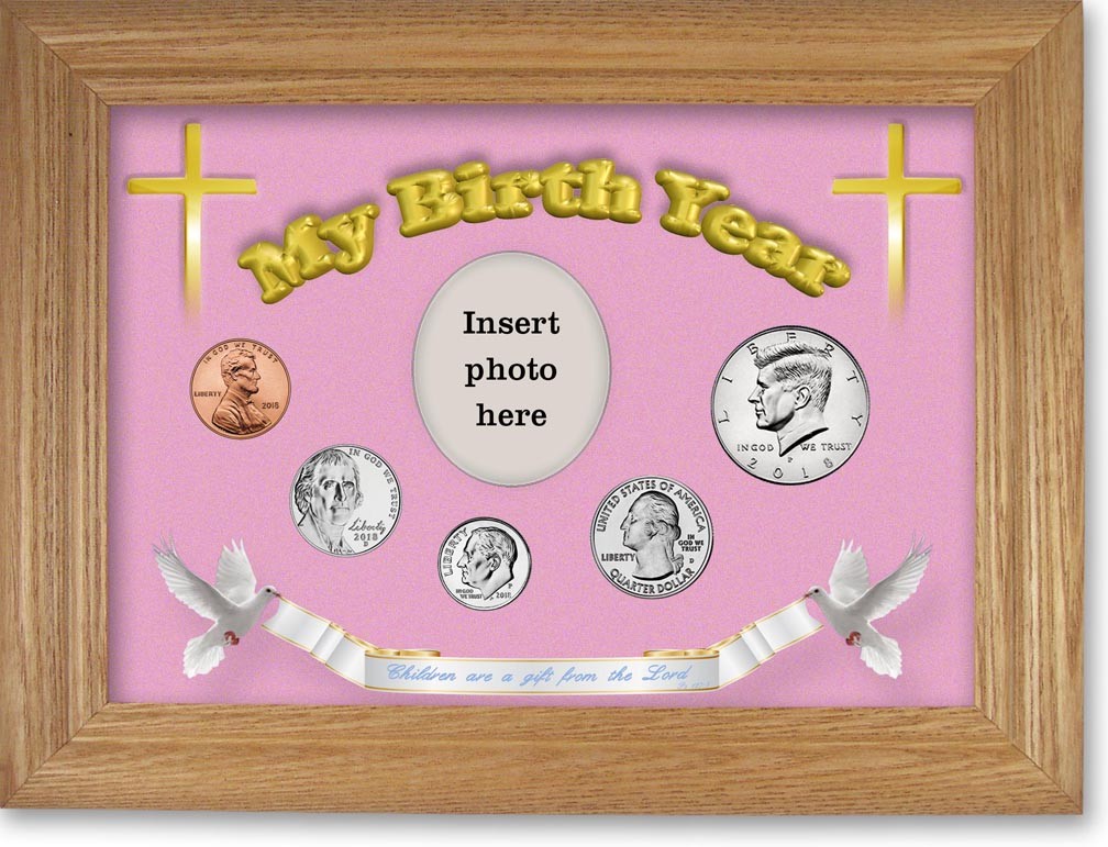 Framed Birth Year Coin Gift Set For Girls, Cross Motif, 2018 | eBay