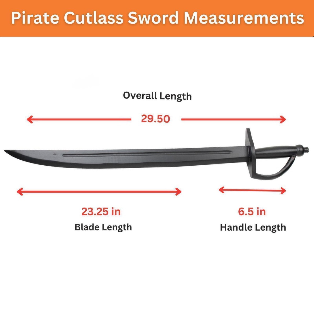 30quot Pirate Cutlass Sword Wood Perfect For Cosplay Pirate Cutlass