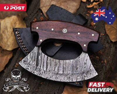 7" Blade ULU KNIFE HANDMADE FORGED DAMASCUS STEEL_Wooden Handle | eBay ...