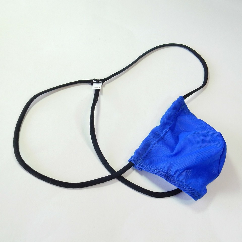 K3450 K345 Mens Micro Pouch Thong G String Semi C-thru Mesh Nylon ...