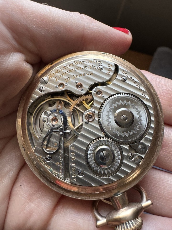 HAMILTON 992 RAILROAD 21 JEWEL 14K GOLD FILLED RAILROAD CASE POCKET ...