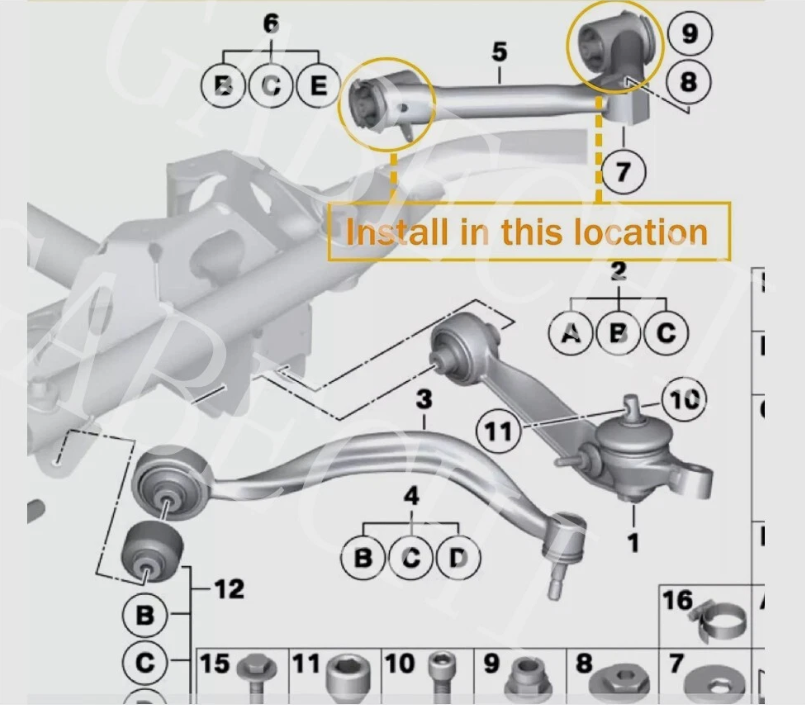 Rolls Royce Phantom Front Suspension Control Bent Arm bushing kit ...
