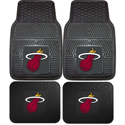 NBA Miami Heat 4pc Car Truck Front Rear All Weather Rubber Floor Mats ...