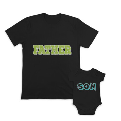 Boy Dad and Baby Matching Outfits Clothes Father Dad Green Daddy - Son ...