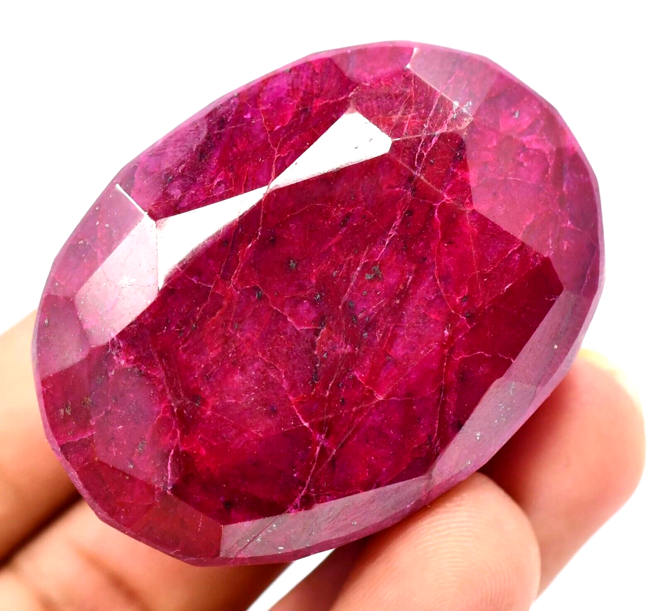 447.5 CT Natural Huge Red Ruby Certified Museum Size Treated Oval Cut ...