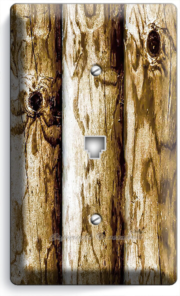 RUSTIC WOOD LOGS LIGHT SWITCH OUTLET WALL PLATE HUNTING CABIN BARN ...