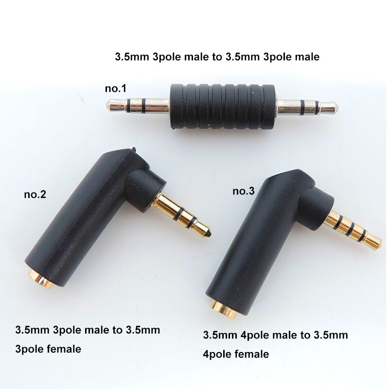 3.5mm jack Angle male Female to 3.5mm 3/4Pole Male Audio Stereo L Shape ...