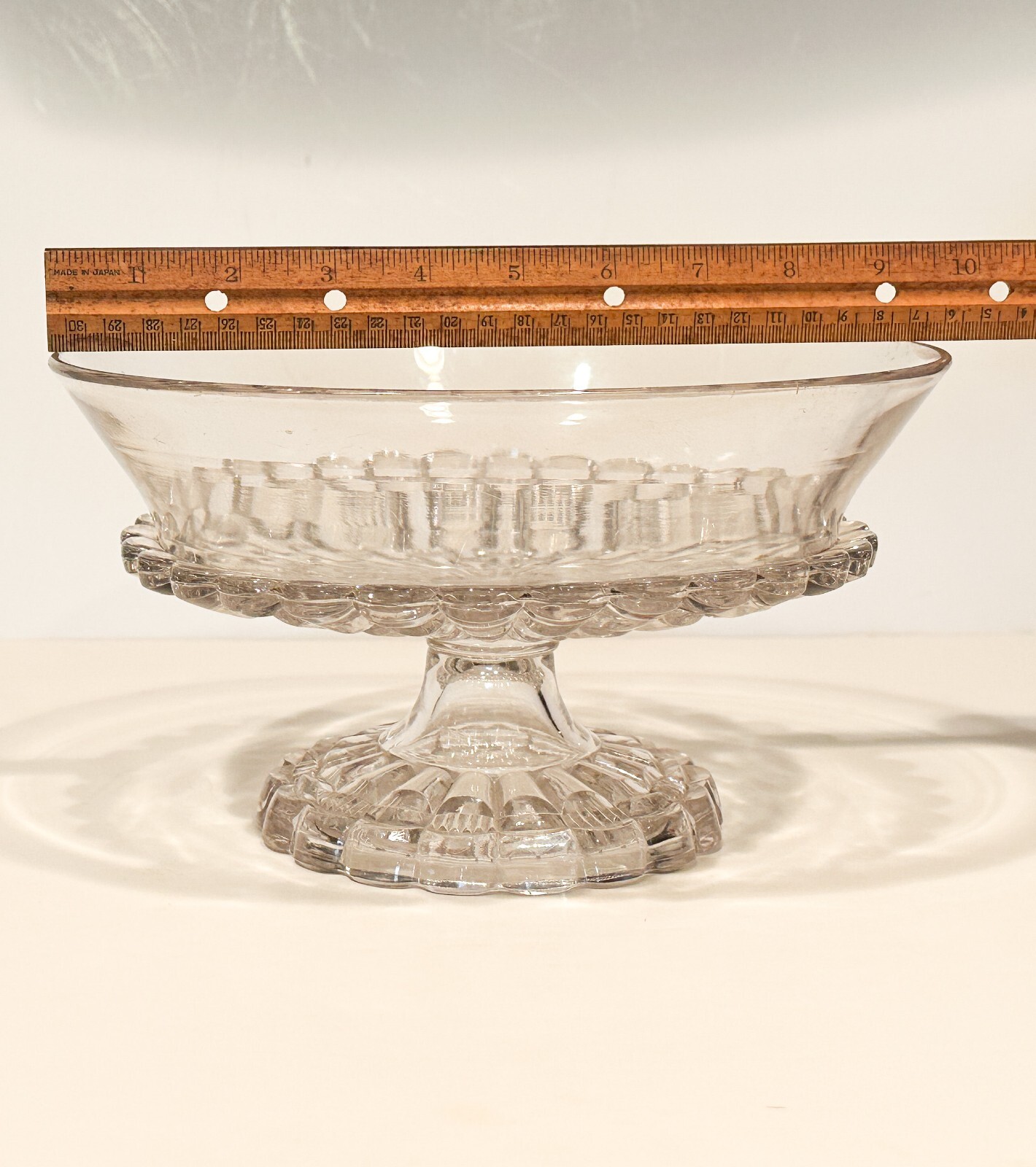 1889 EAPG Bryce Higbee Cut Log Open Pedestal Compote Sun Amethyst 2 Lbs ...