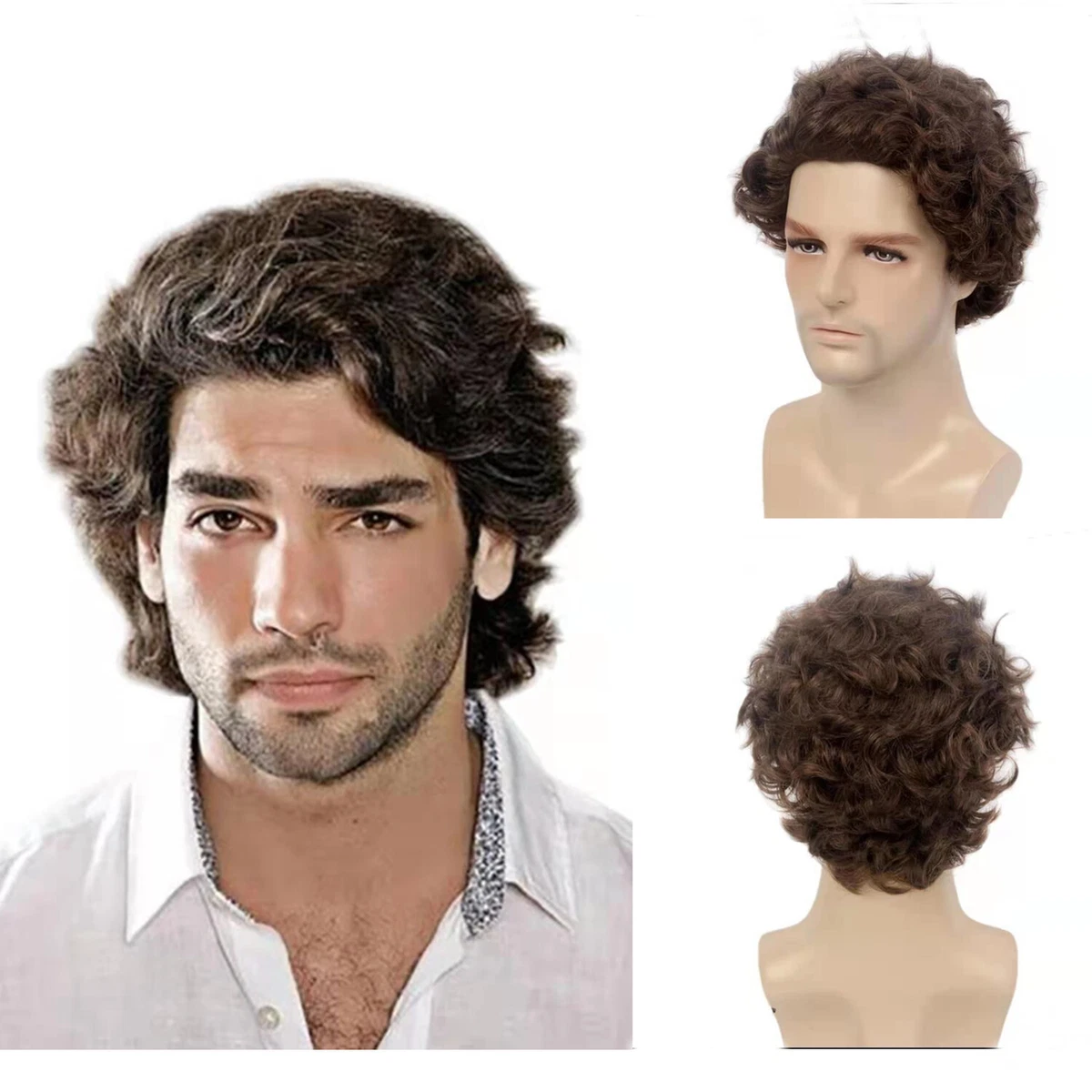 Mens Brown Curly Wig Discount