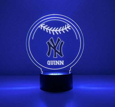 New York Yankees Night Light Up Lamp NY Sports Baseball LED ...