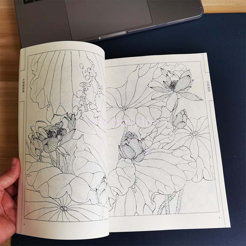 Lotus Leaf Drawing Sketching Calligraphy Sheet Tattoo Flash Book ...