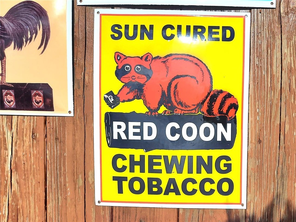 12 ASSORTED PORCELAIN SIGNS RED COON & MAYO PLUG DOUBLE COLA SUNBEAM ...