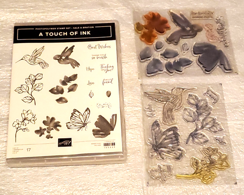 Stampin' Up! "A TOUCH OF INK" Stamp Set, Butterfly Hummingbird Flowers ...