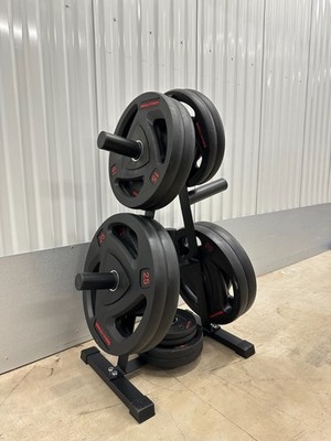 155KG Olympic Tri-Grip Weight Plates Set Rubber Coated Weights with ...