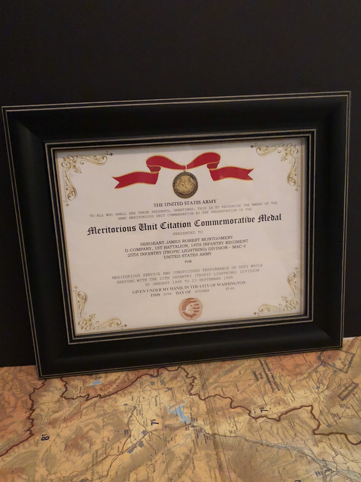MERITORIOUS UNIT CITATION COMMEMORATIVE MEDAL CERTIFICATE ~ With Free ...