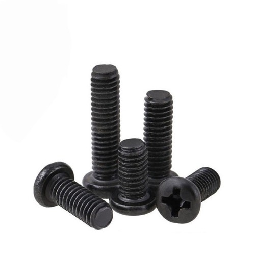 M3 M3.5 M4 M5 Phillips Drive Cross Pan Head Bolts Black Steel Machine ...