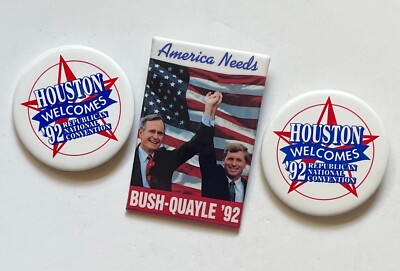 LOT of 3 - 1992 REPUBLICAN CONVENTION BUTTONS | eBay