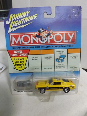 2001 Johnny Lightning Monopoly Yellow Community Chest Mustang 1/64 ...