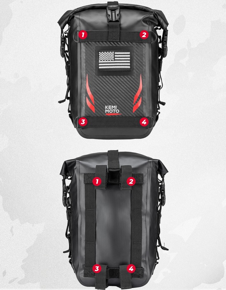 Universal 6.5L Motorcycle Tail Bag Rear Luggage Rack Bag for Off-Road ...